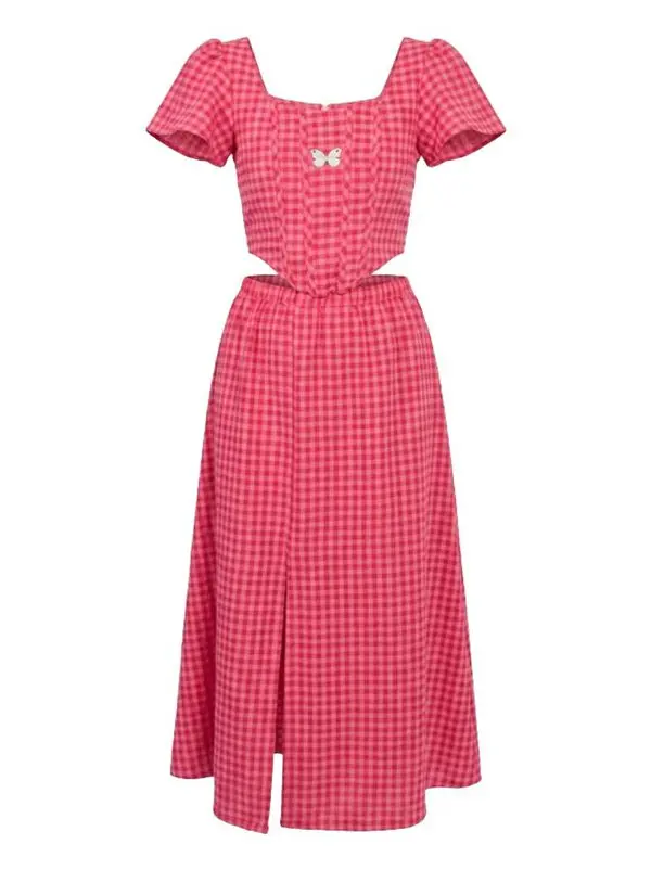 MISS MAGIC Hatter Gingham Skirt - Pink