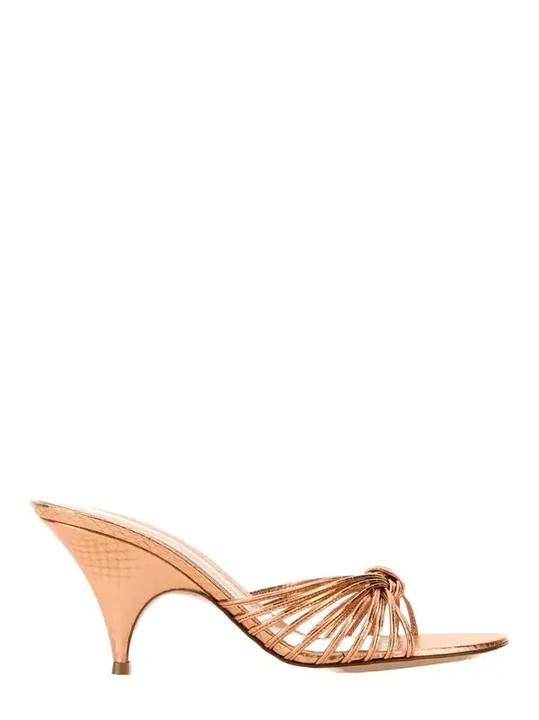 GIANVITO ROSSI Leather Mules - Orange