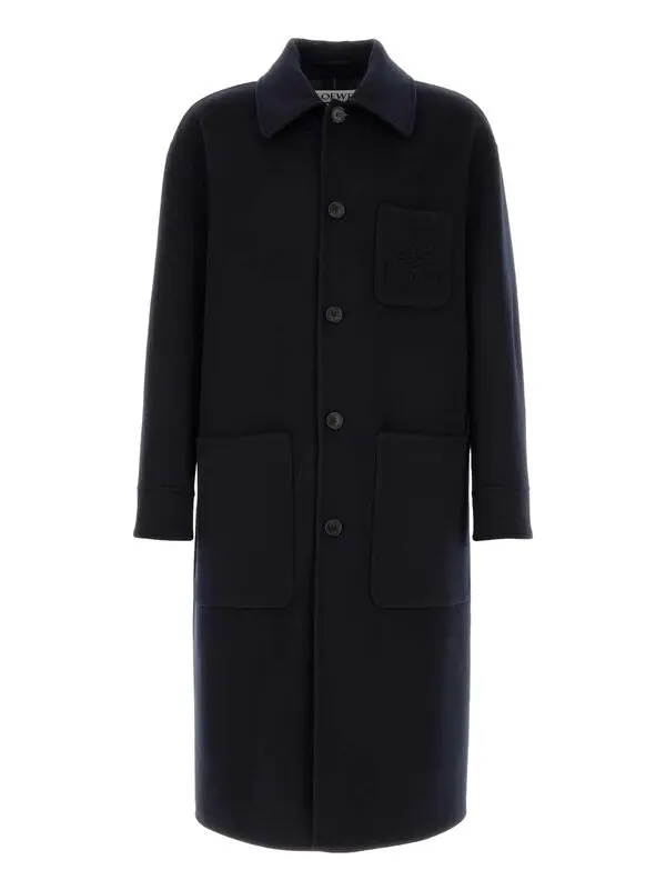 Loewe Wool Blend Coat - Blue