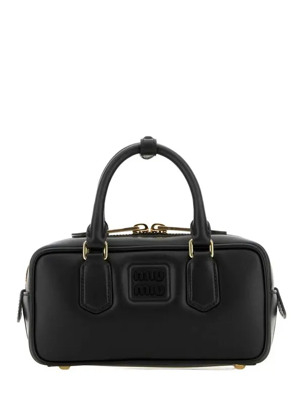 Miu Miu Leather Top Handle Bag - Black