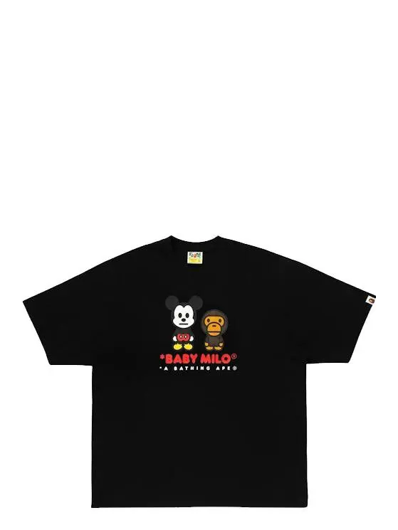 A BATHING APE X Disney Mickey Mouse Baby Milo Relaxed Fit Tee Shirt - Black