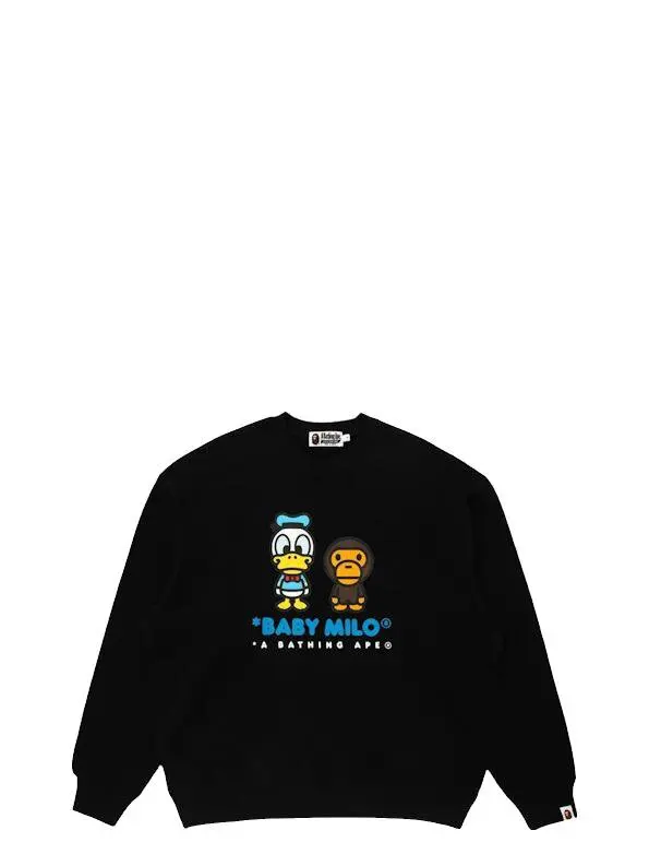 A BATHING APE X Disney Donald Duck Baby Milo Crewneck Sweatshirt - Black