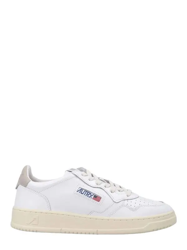 AUTRY Medalist Leather Low Top Sneakers - White/feather Gray