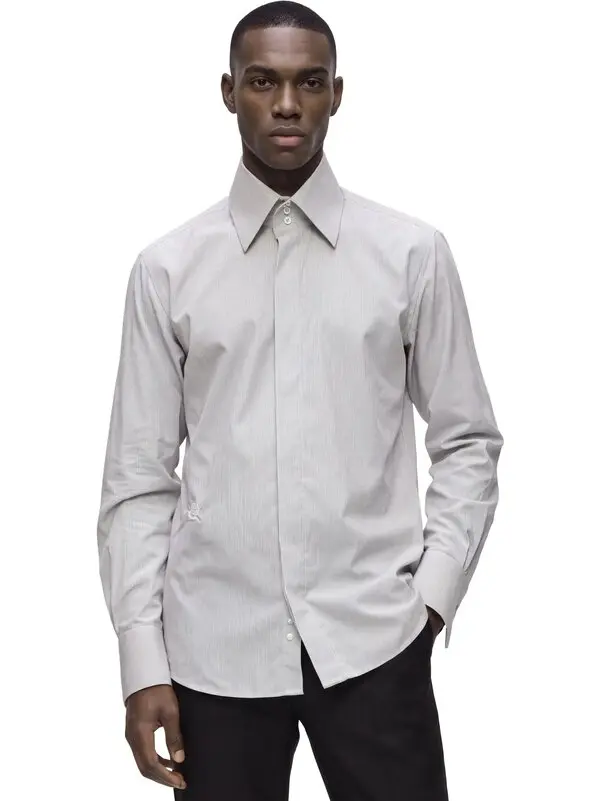 Karl Lagerfeld Modern-fit High-stand Collar Shirt - Black