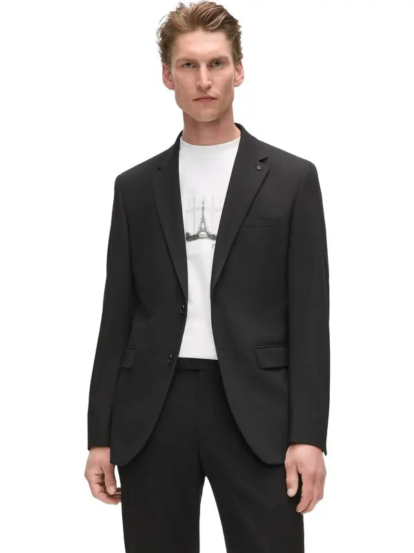 Karl Lagerfeld Slim-fit Monogram Pin Suit Jacket - Black