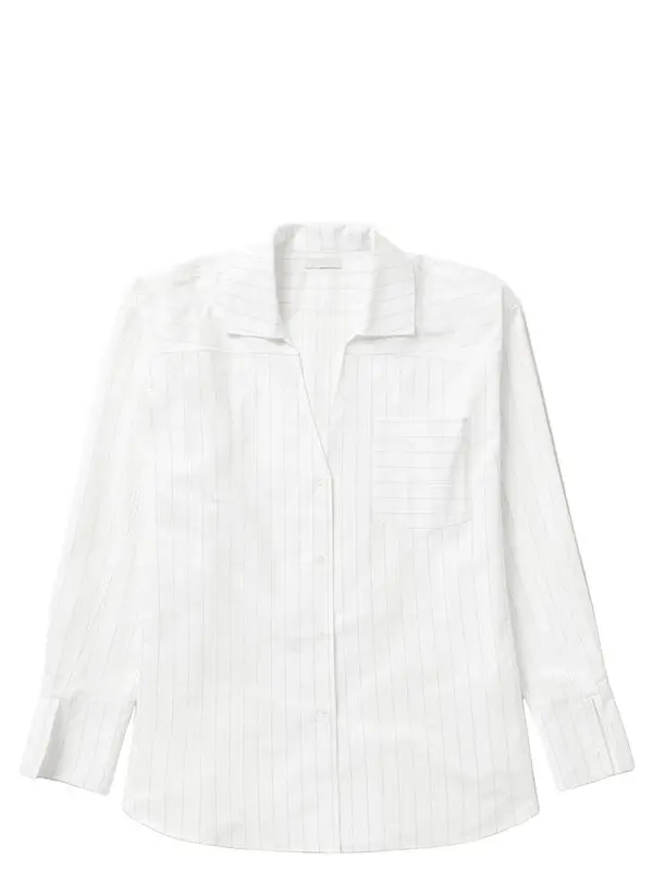 1989 STUDIO Striped Poplin Oversize Shirt Dress - White