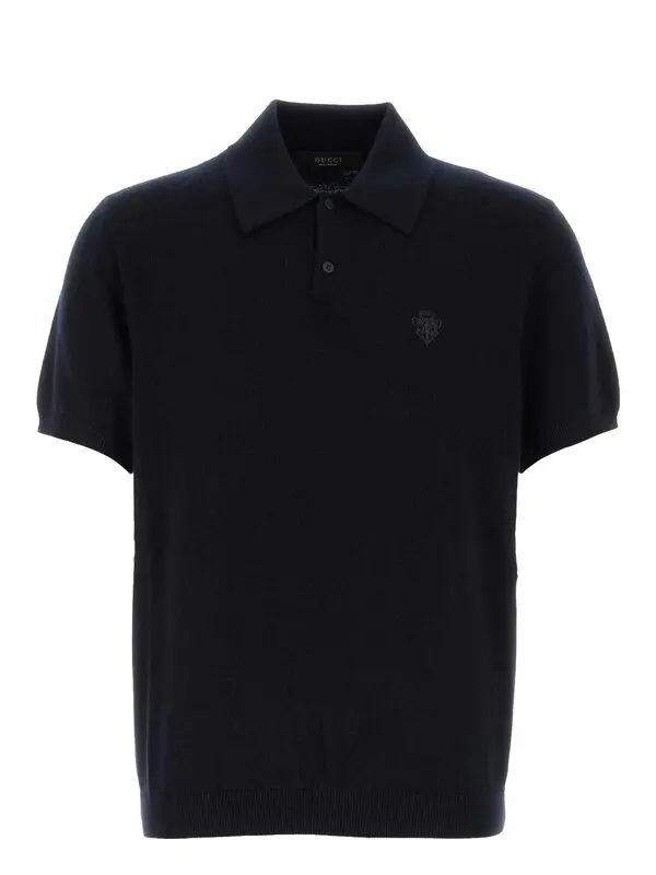 Gucci Midnight Cashmere Polo Shirt - Blue