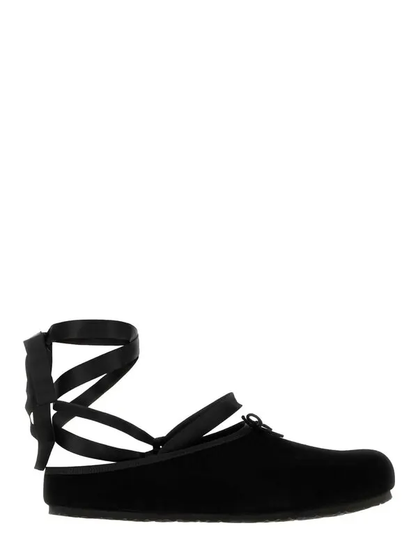 BIRKENSTOCK X REPETTO Suede Opera Slippers With Ribbon Fastening - Black