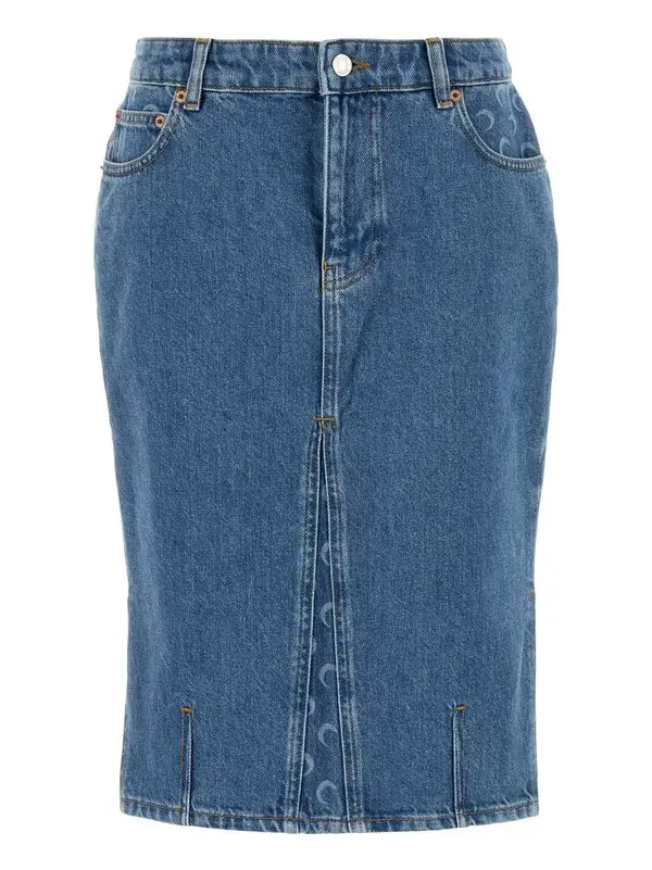 MARINE SERRE Denim Skirt - Blue