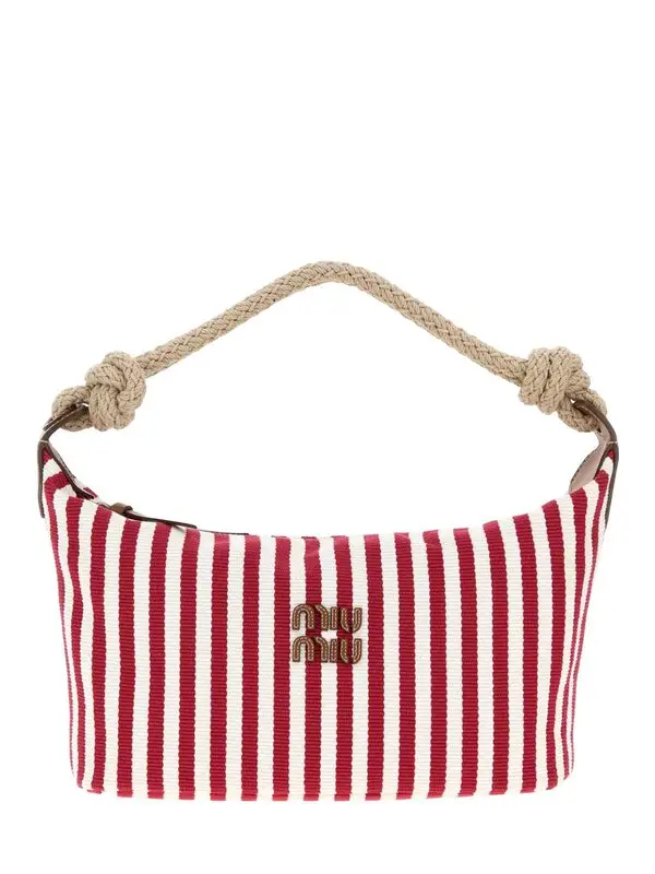 Miu Miu Embroidered Canvas Shopping Bag - Multicolor