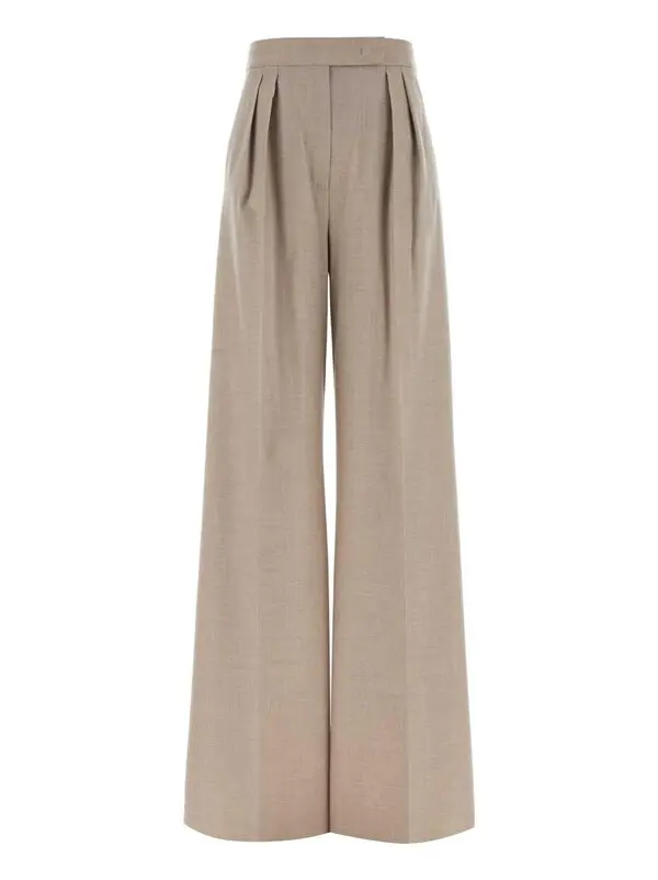Max Mara Sand Stretch Cashmere Zulia Wide-leg Pant - Brown