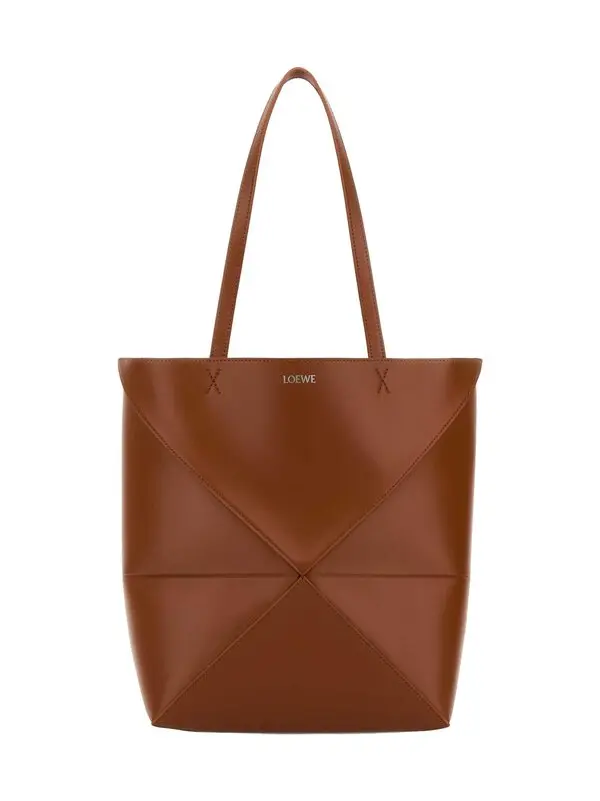 Loewe Calfskin Leather Shopping Bag - Brown