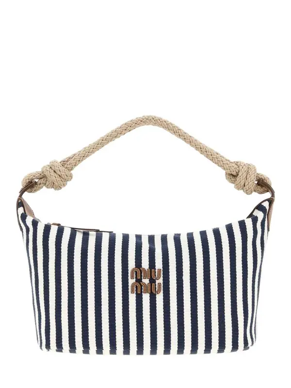 Miu Miu Embroidered Canvas Shopping Bag - Multicolor