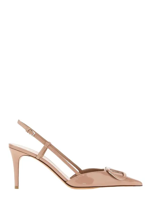 Valentino Garavani Leather Vlogo Signature Slingback Pumps - Pink