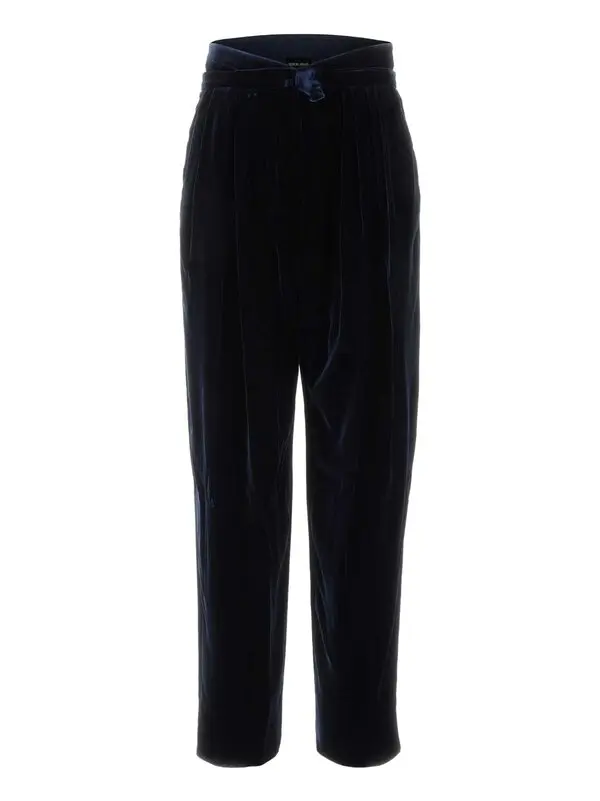 Giorgio Armani Midnight Velvet Trousers - Blue