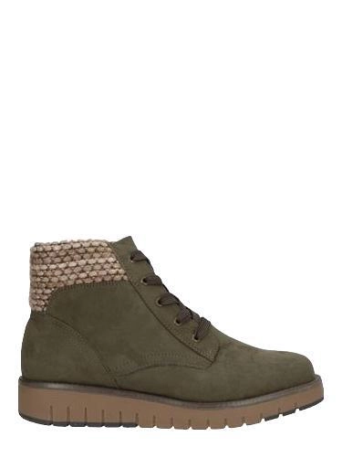 Marco Tozzi Lace-up Ankle Boots In Textile Fibers - Green