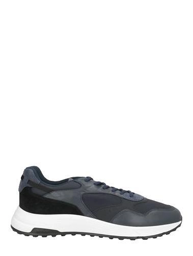 Hogan Midnight Leather And Textile Sneakers - Blue