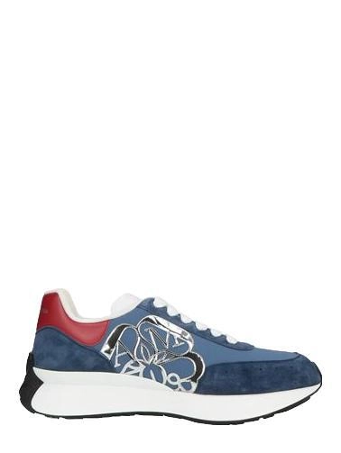 Alexander McQueen Slate Leather And Textile Sneakers - Blue