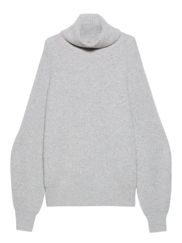 Max & Co. Wool-cashmere Ribbed Rollneck Sweater - Grey
