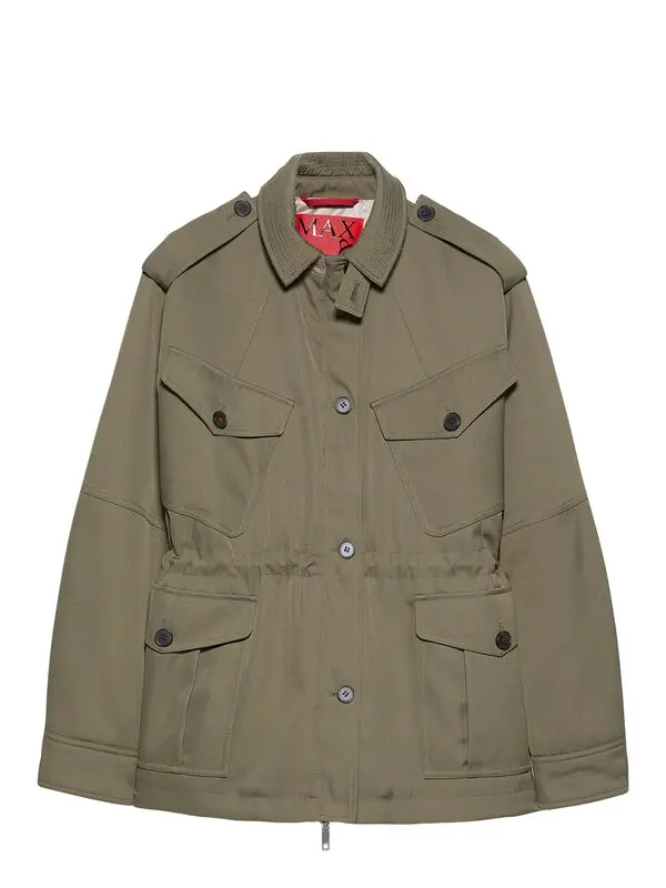 Max & Co. Collared Utility Jacket With Cinched Waist - Green
