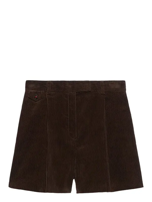 Max & Co. Cotton-blend Corduroy High-waisted Pleated Shorts - Brown