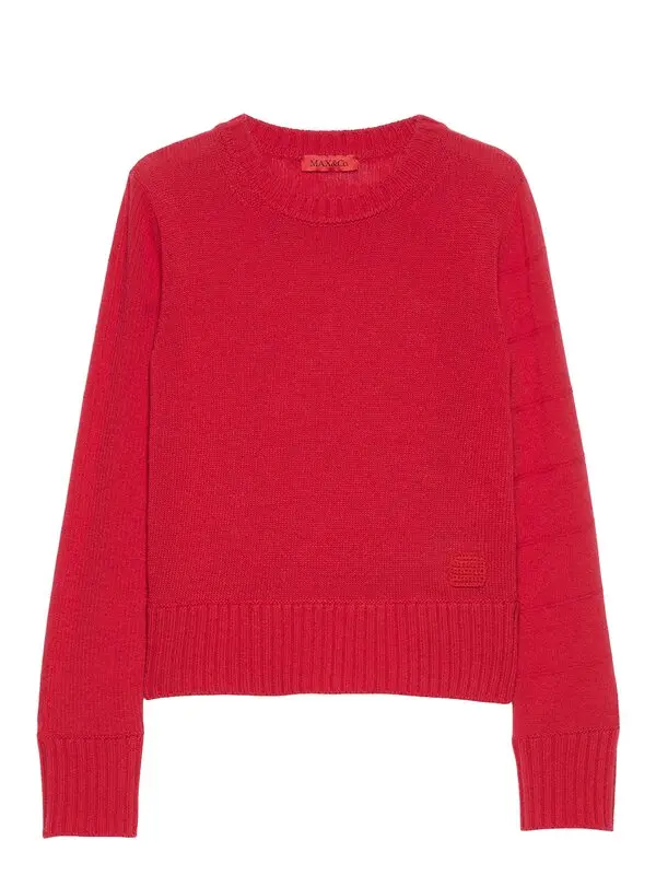 Max & Co. Virgin Wool Crew Neck Sweater - Red