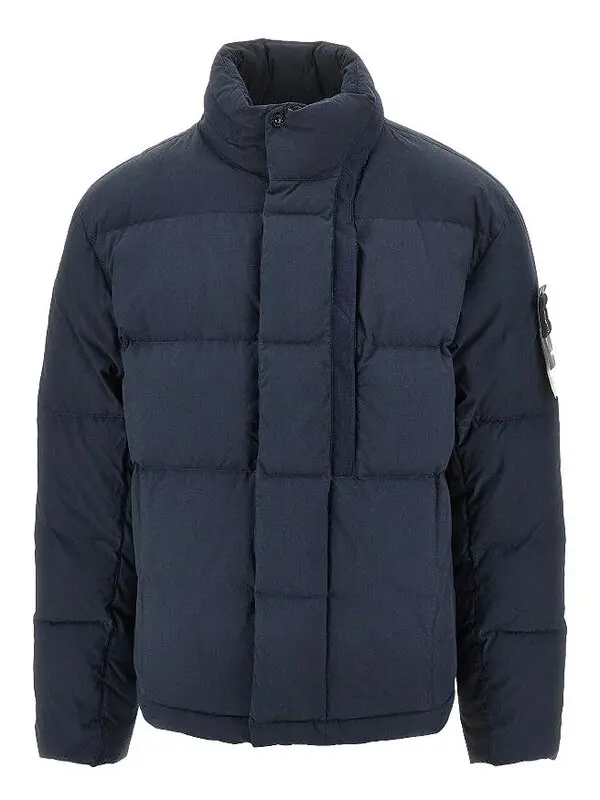 Stone Island Cotton Nylon Tela Padded Down Jacket - Blue