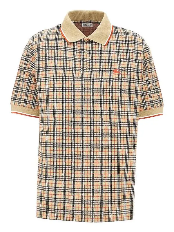 Burberry Check Jerey Polo Hirt - Beige