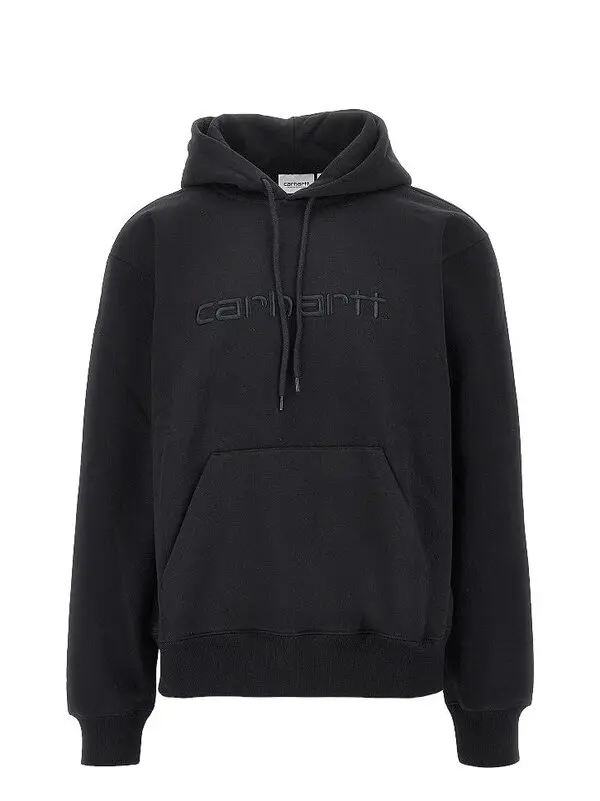 Carhartt Work In Progress Logo Embroidery Hoodie - Black