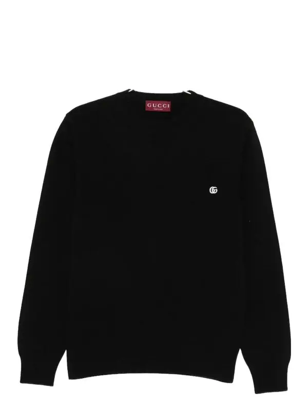 Gucci Logo Plaque Knitted Jumper - Black