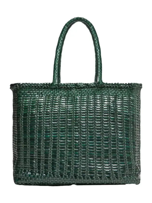 Dragon Diffusion Handwoven Leather Tote - Green