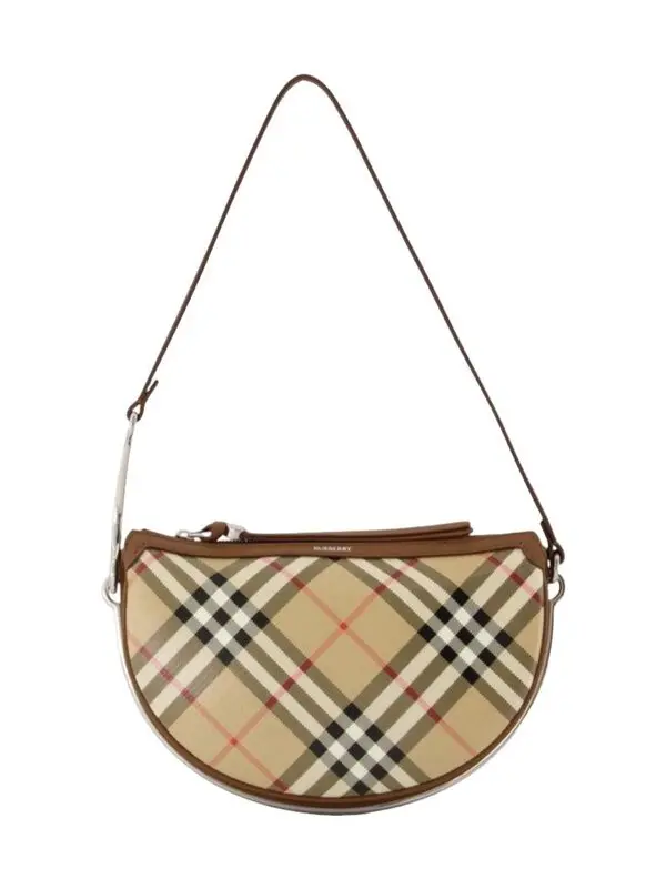 Burberry Small Saddle Bag - Beige/plaid