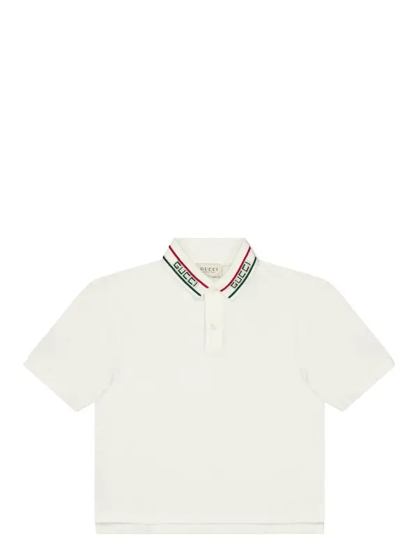 Gucci Cotton Polo Shirt With Striped Collar - No