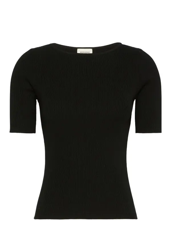 Max Mara Ribbed Knit Pullover - Black