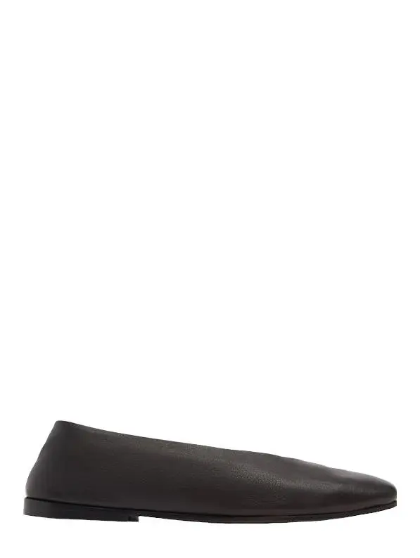Marsèll Square-toe Low Flat Slip-on Shoes - Black