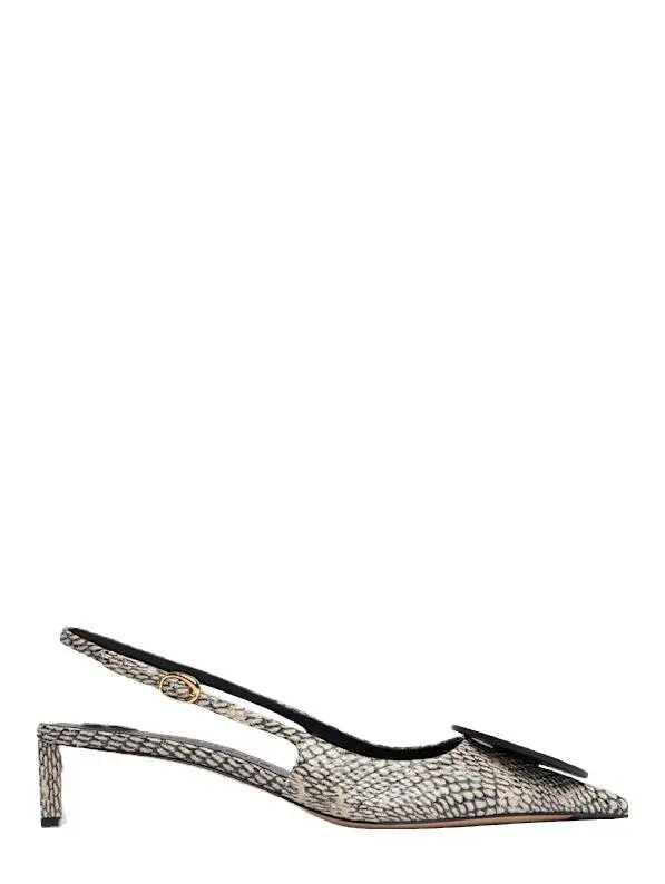 Jacquemus Slingback Block Heel With Tapered Toe - Gray