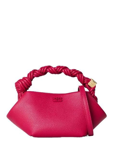GANNI Twisted Patent Leather Mini Bag - Red