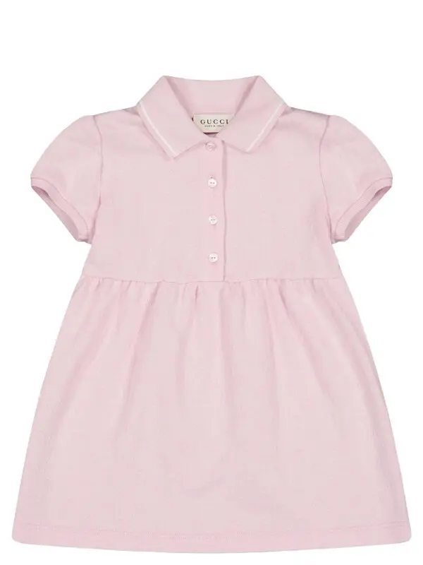 Gucci Short-sleeved Polo Dress With Gathered Waist - No