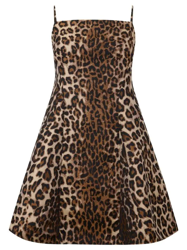 Givenchy Leopard Print Spaghetti Strap Dress - Black