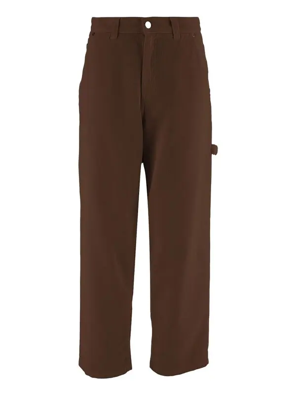 HAIKURE Ribbed Utility Straight-leg Cotton Trousers - Brown