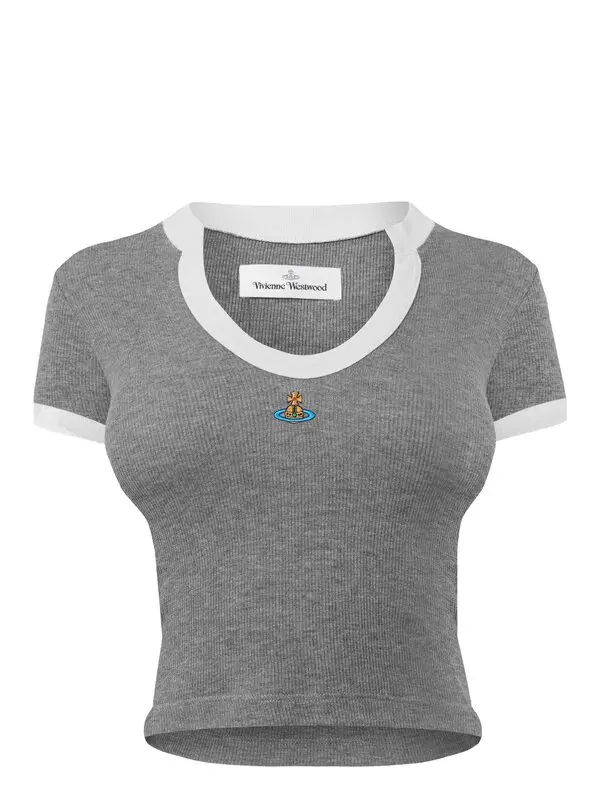 VIVIENNE WESTWOOD Ribbed Ringer T-shirt - Grey