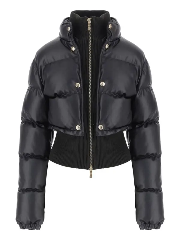 Just Cavalli Stand Collar Quilted Jacket - Black