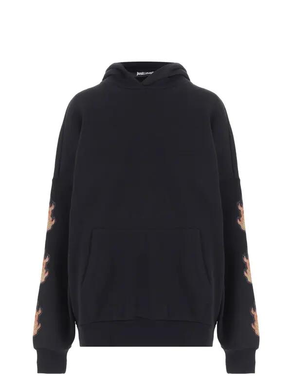 Just Cavalli Rhinestone Embellished Hoodie - Black