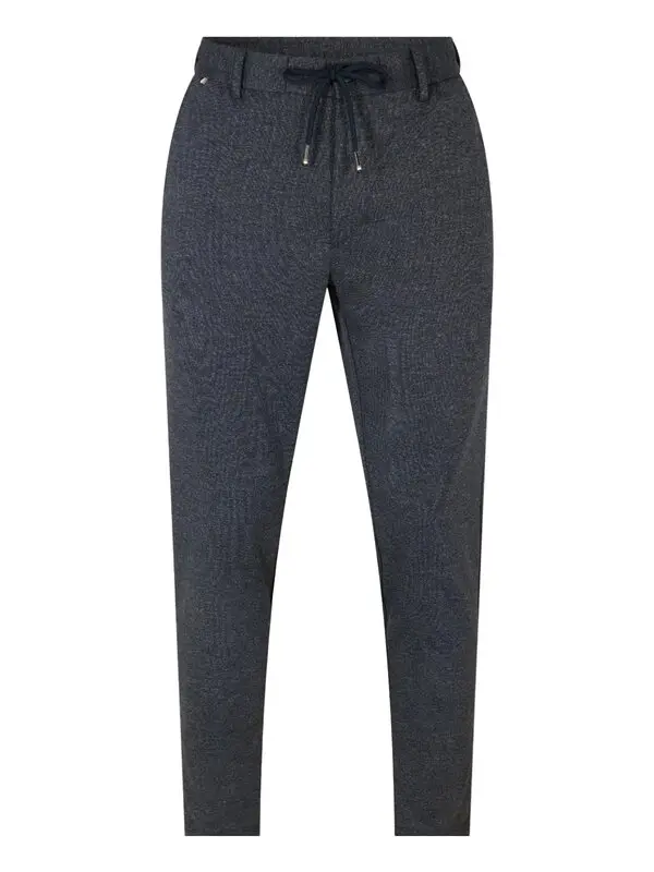 Hugo Boss Drawstring Waist Textured Knit Trousers - Blue