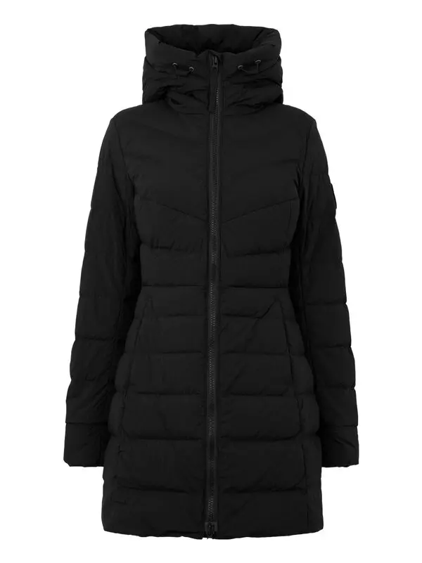 Canada Goose Midlength Hooded Puffer Coat - Black