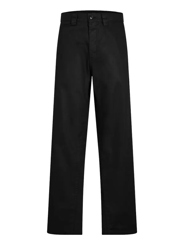 Hugo Boss Button-zip Waist Cotton Casual Trousers - Black
