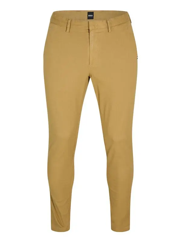 Hugo Boss Buttonzip Waist Twill Chino Trousers - Nude