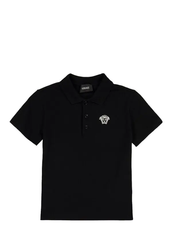 Versace Cotton Polo Shirt - Black