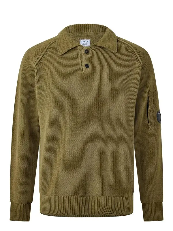 C.P. COMPANY Solid Color Polo Shirt - Green