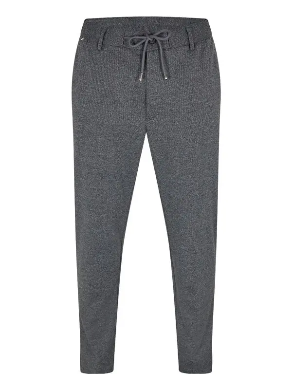 Hugo Boss Heathered Knit Drawstring Trousers - Grey